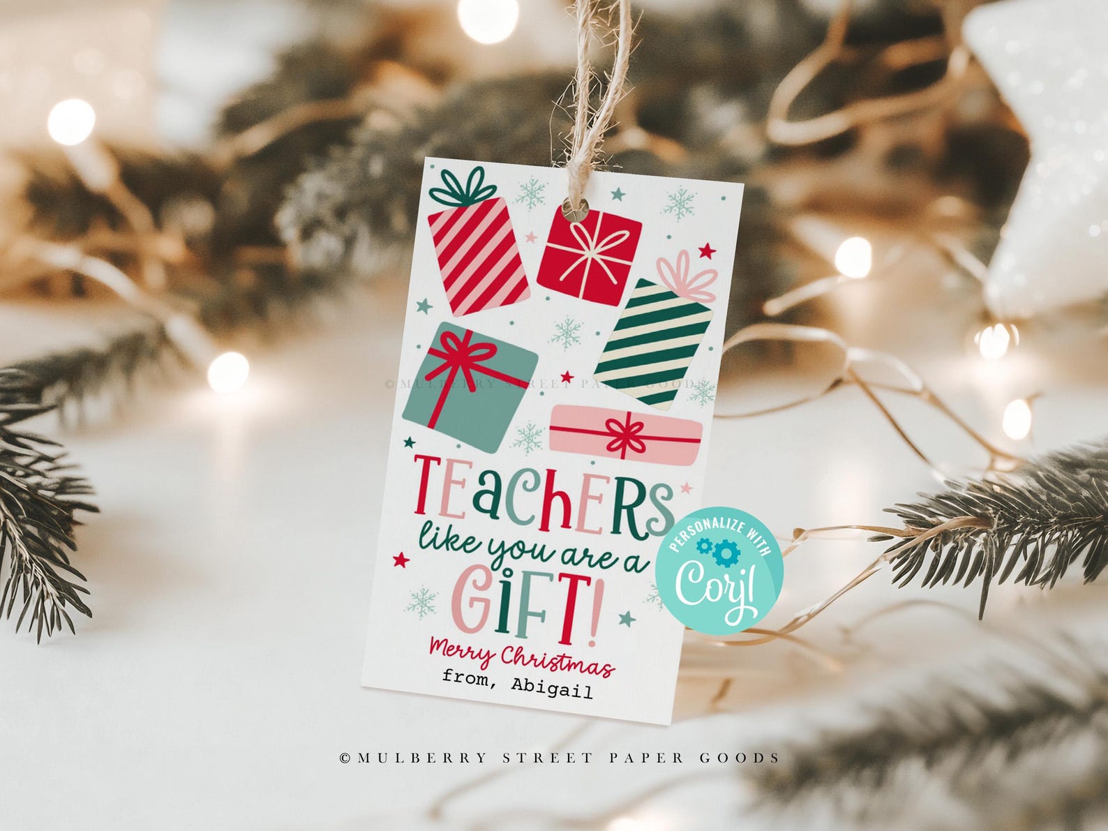Teacher Christmas Gift Tag Printable Teacher Like You Are A Gift ...