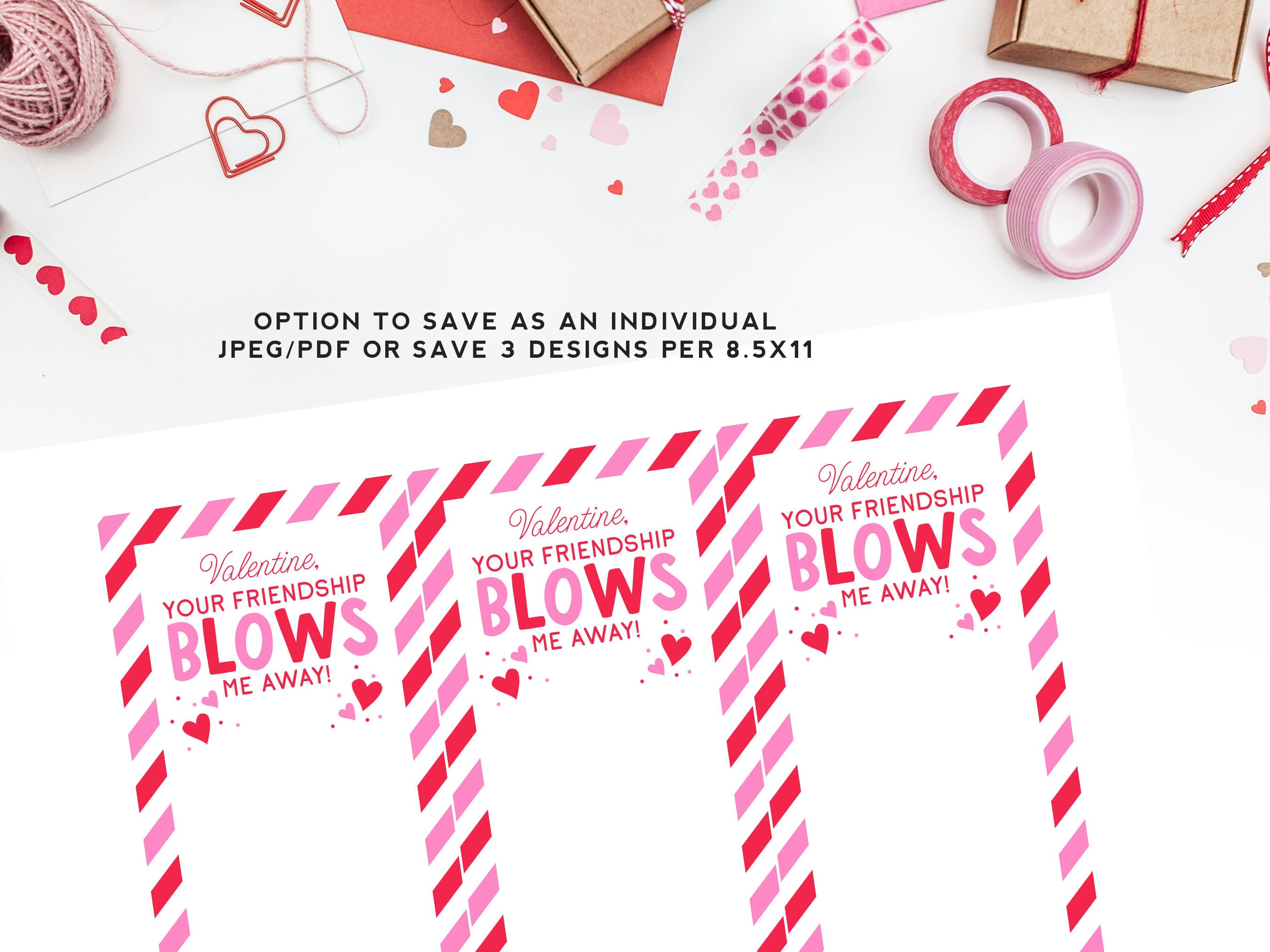 Printable Bubble Wand Valentine's Day Card Instant | Etsy