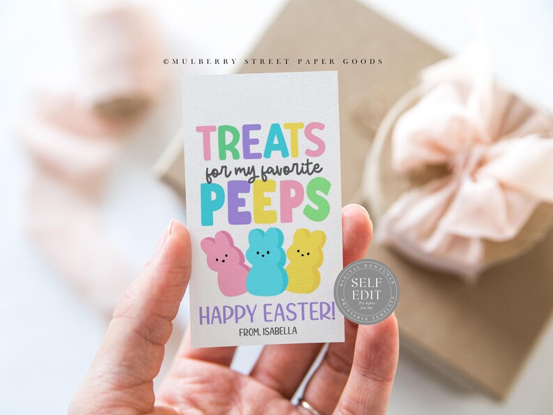 Printable Treats for My Favorite Peeps Easter Gift Tag, Instant ...