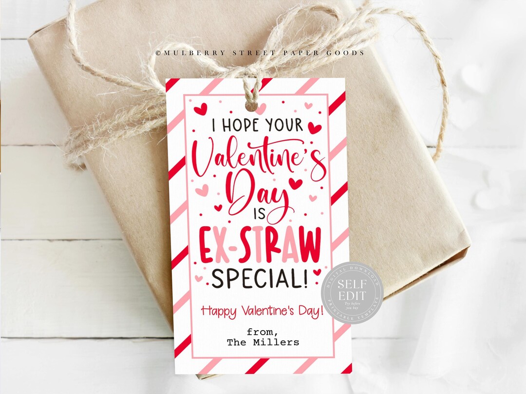 Printable I Hope Your Valentine's Day is Ex-straw Special Card Kids ...