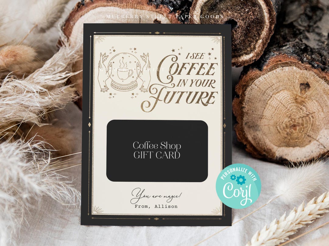 Halloween Coffee Gift Card Holder Template Fortune Teller Coffee Gift ...