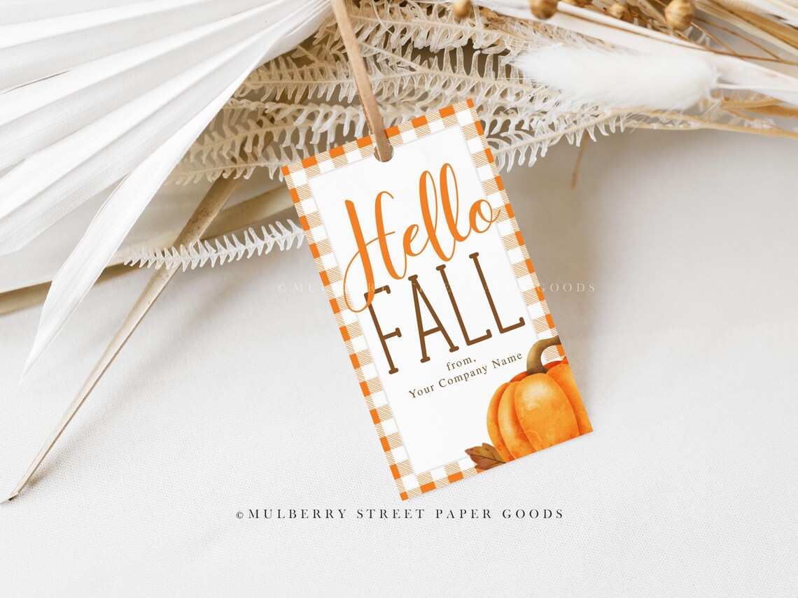 Editable Hello Fall Gift Tag Autumn Treat Tag Printable Teacher Staff ...