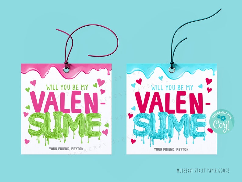 Printable Will You Be My Valenslime Classroom Valentine's Card, Instant ...