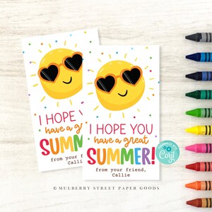 I Hope You Have A Great Summer Printable Gift Tag Template Last Day of ...