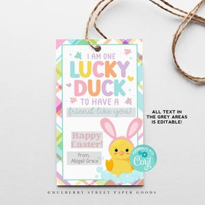 Rubber Duck Easter Gift Tag Printable Instant Download Kids Easter ...