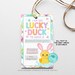 Rubber Duck Easter Gift Tag Printable Instant Download Kids Easter ...