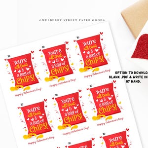 Bag of Chips Valentine Card Canva Template Potato Chips Classroom ...