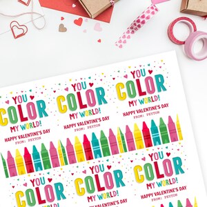 Printable Color My World Valentine's Day Card, Instant Download ...