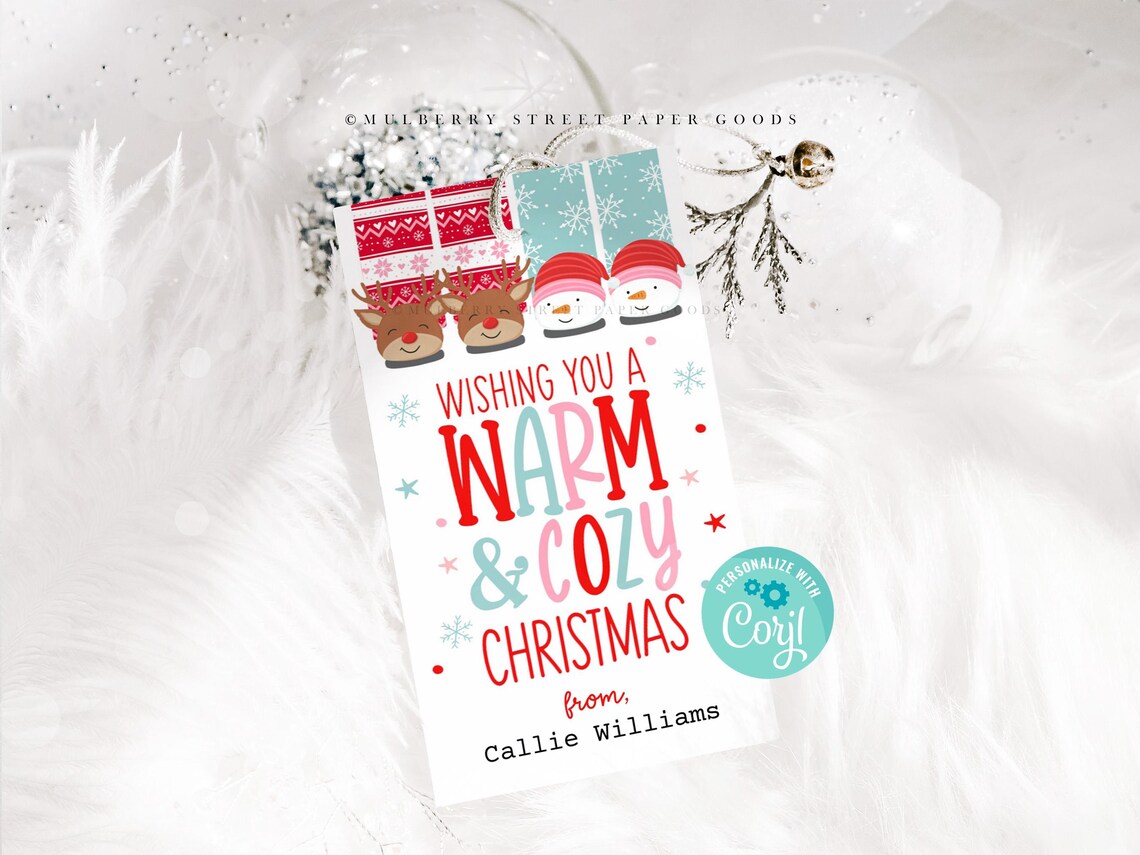 Christmas Gift Tag Printable Wishing You a Warm and Cozy Christmas ...