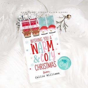 Christmas Gift Tag Printable Wishing You a Warm and Cozy Christmas ...