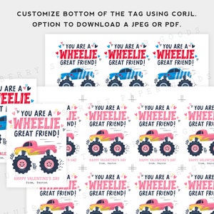 You Are a Wheelie Great Friend Valentine Card Printable Kids Classroom ...