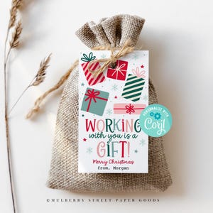 Christmas Gift Tag Printable Coworker Gift Instant Download Christmas ...