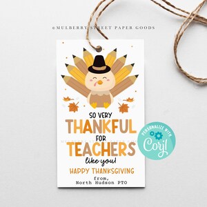 Editable Thanksgiving Gift Tag Printable Teacher Appreciation ...