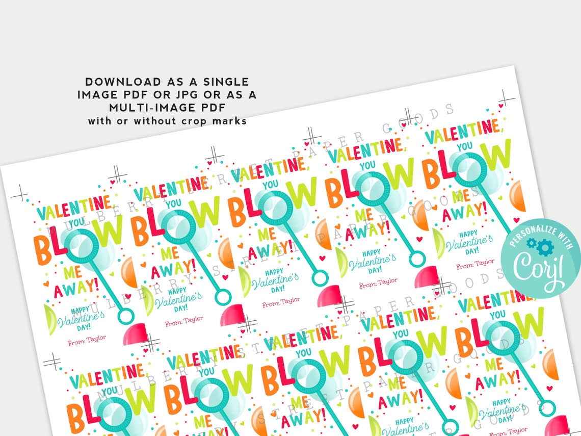 Printable Bubbles Classroom Valentine Card Instant Download - Etsy