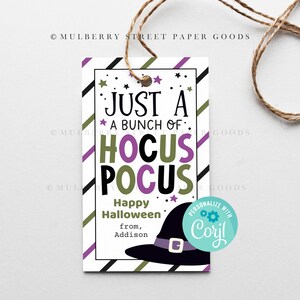 Halloween Printable Gift Tag Halloween Party Favor Tag Trick or Treat ...