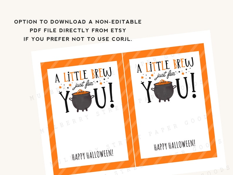 Printable A Little Brew Just for You Gift Card Holder Happy - Etsy