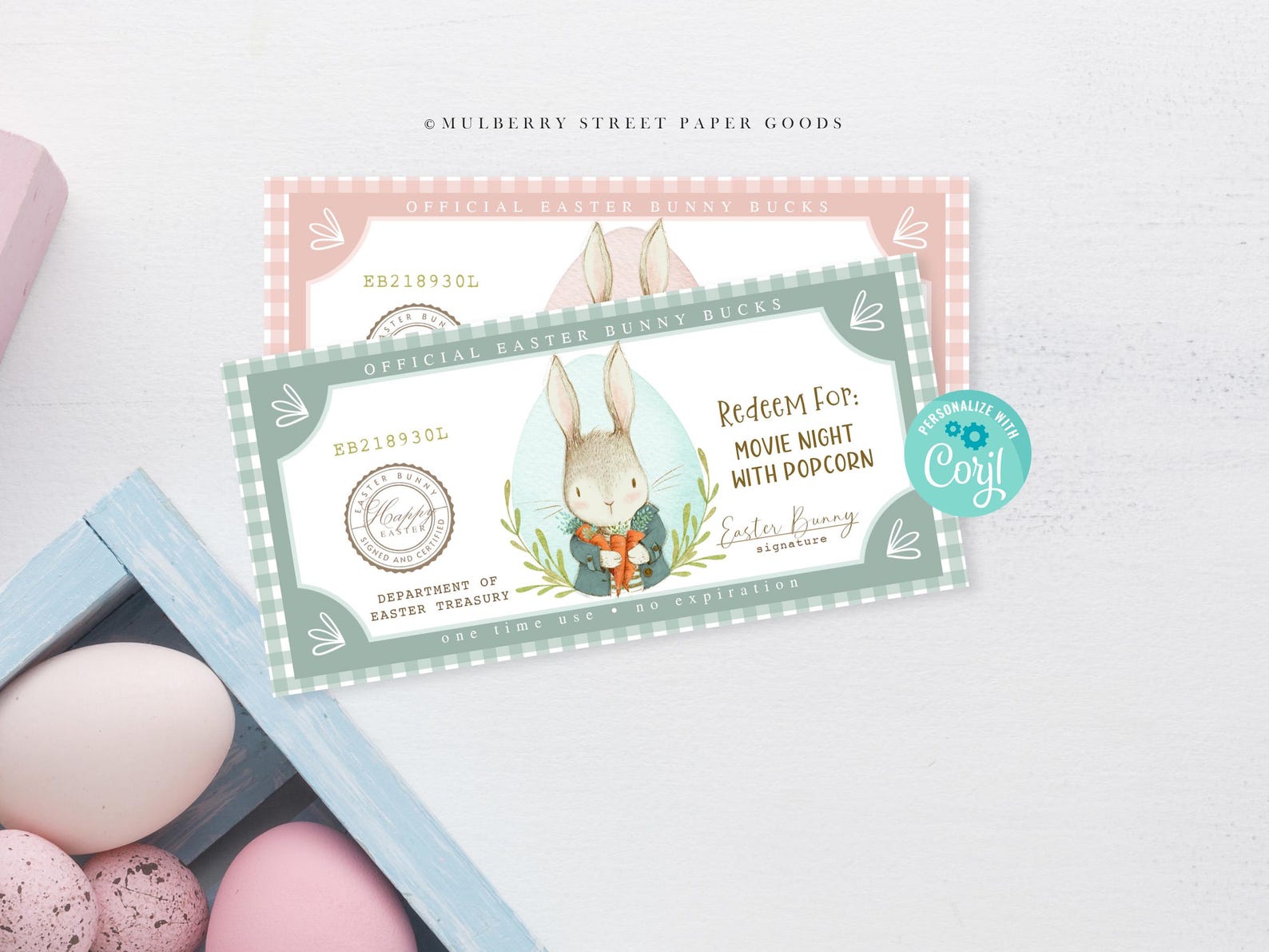 Printable Easter Bunny Bucks Digital Download Easter Bunny Dollar Bill ...