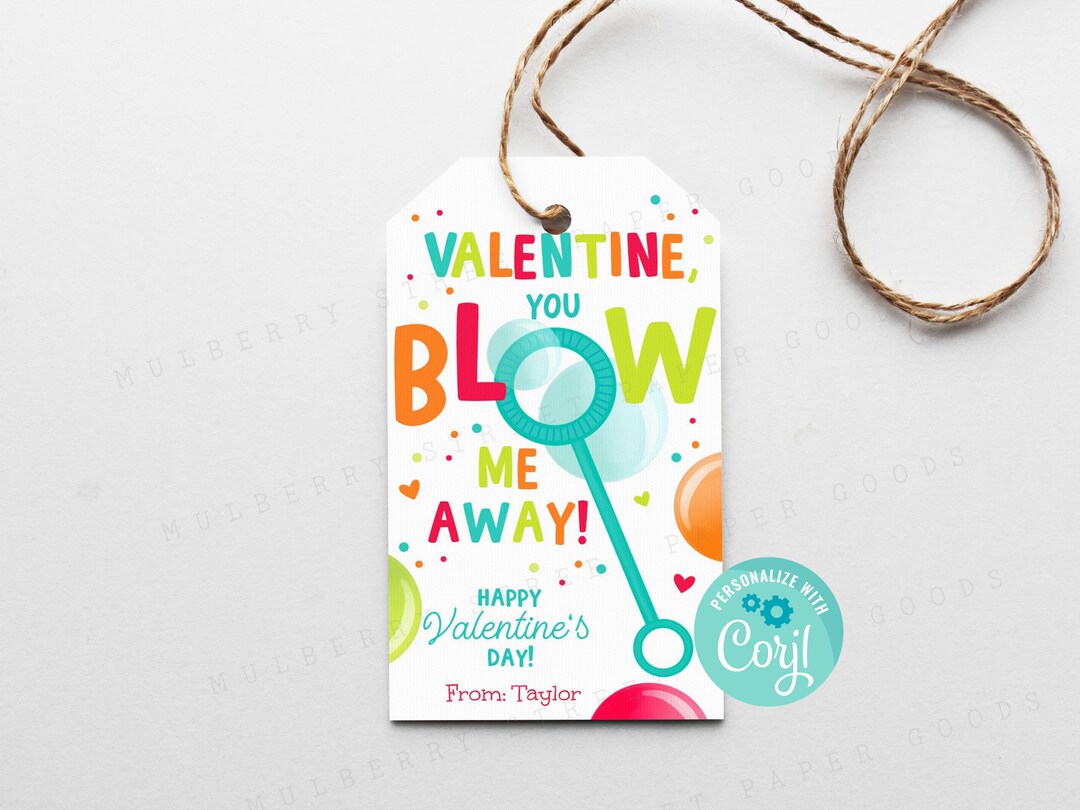 Printable Bubbles Classroom Valentine Card, Instant Download Valentine ...