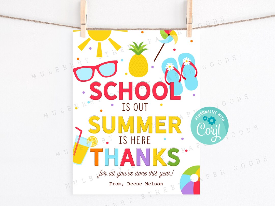 Printable Summer is Here Page, 8.5x11" School is Out, Summer is Here ...