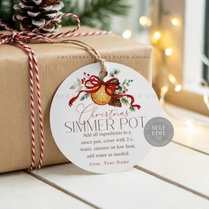Christmas Simmer Pot Round Labels - Etsy