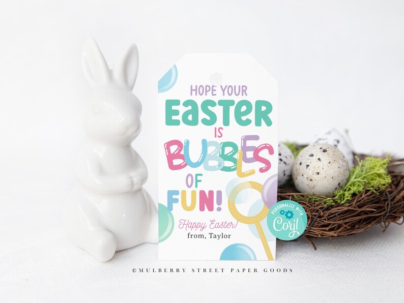 Printable Easter Bubbles Gift Tag, Hope Your Easter is Bubbles of Fun ...