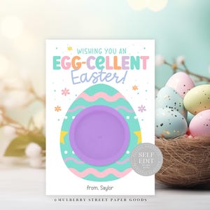 Easter Play Dough Card Holder Printable Doh Easter Canva Template ...