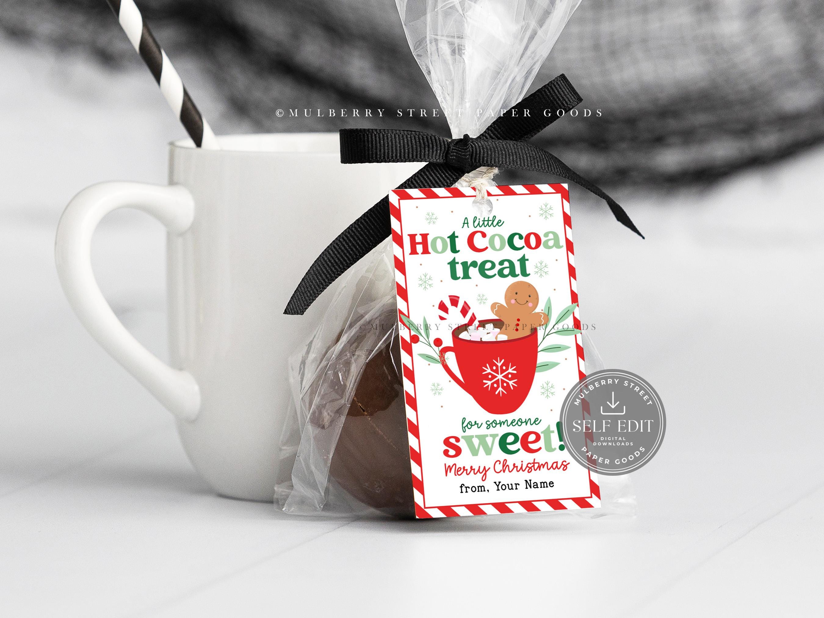 Printable Christmas Hot Chocolate Gift Tag Digital Download Canva ...