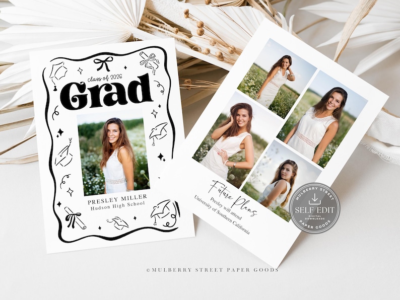 Class of 2026 Graduation Invitation Canva Template Printable Digital ...