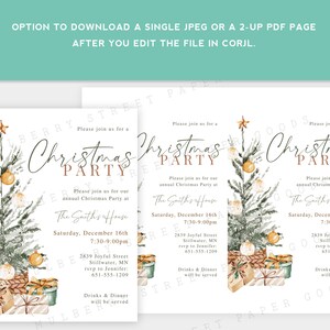 Editable Christmas Party Invite, Holiday Party Invitation, Christmas ...