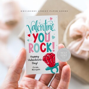 Ring Pop Valentine Card Printable Valentine's Day You Rock Party Favor ...