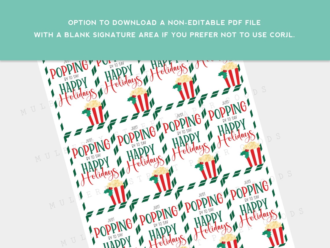 Just Popping by to Wish You a Happy Holidays Christmas Popcorn Party ...