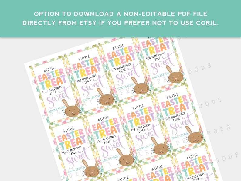 Printable Easter Treat for Somebunny Sweet Gift Tag Instant - Etsy