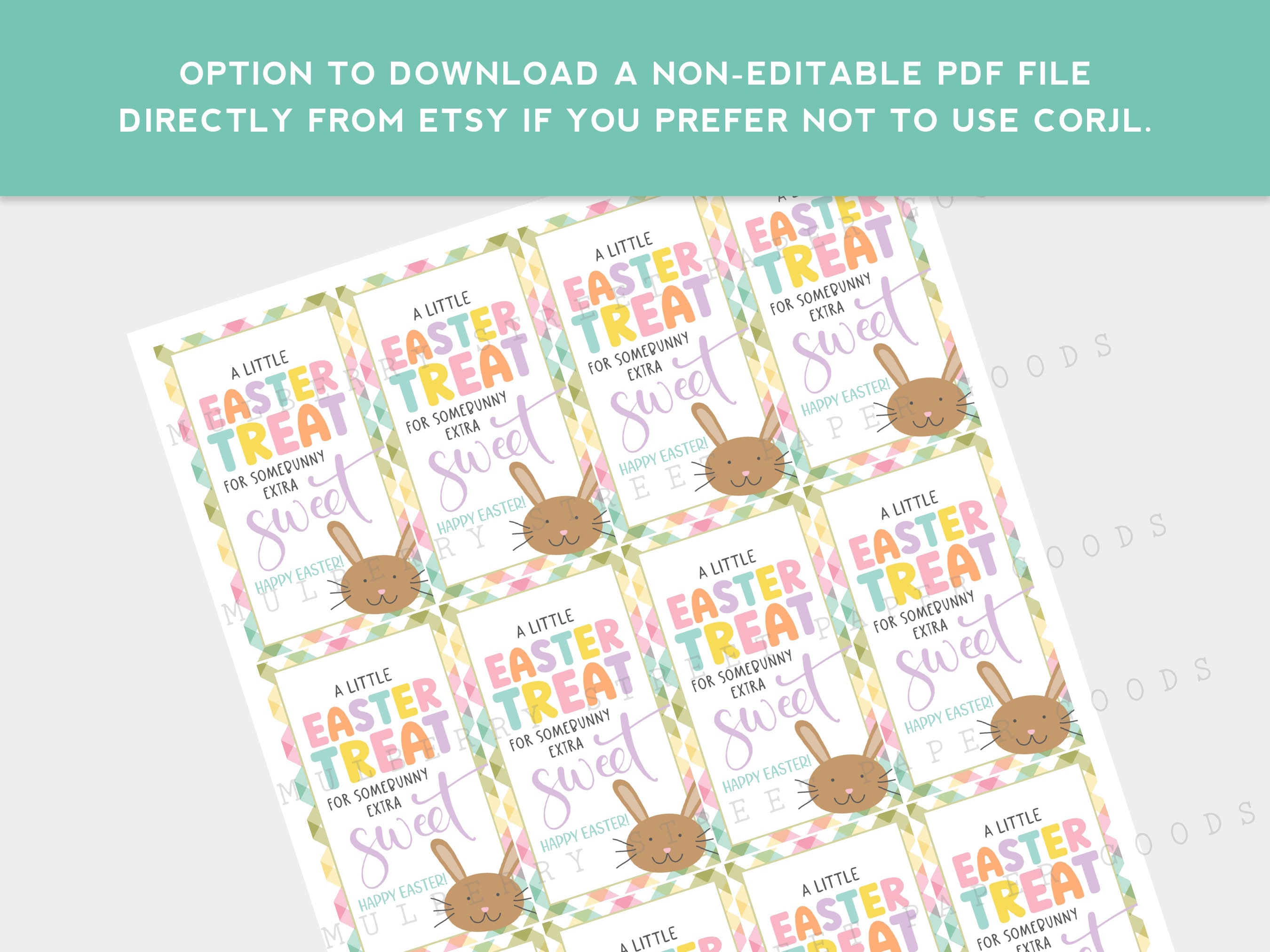 Printable Easter Treat for Somebunny Sweet Gift Tag, Instant Download ...