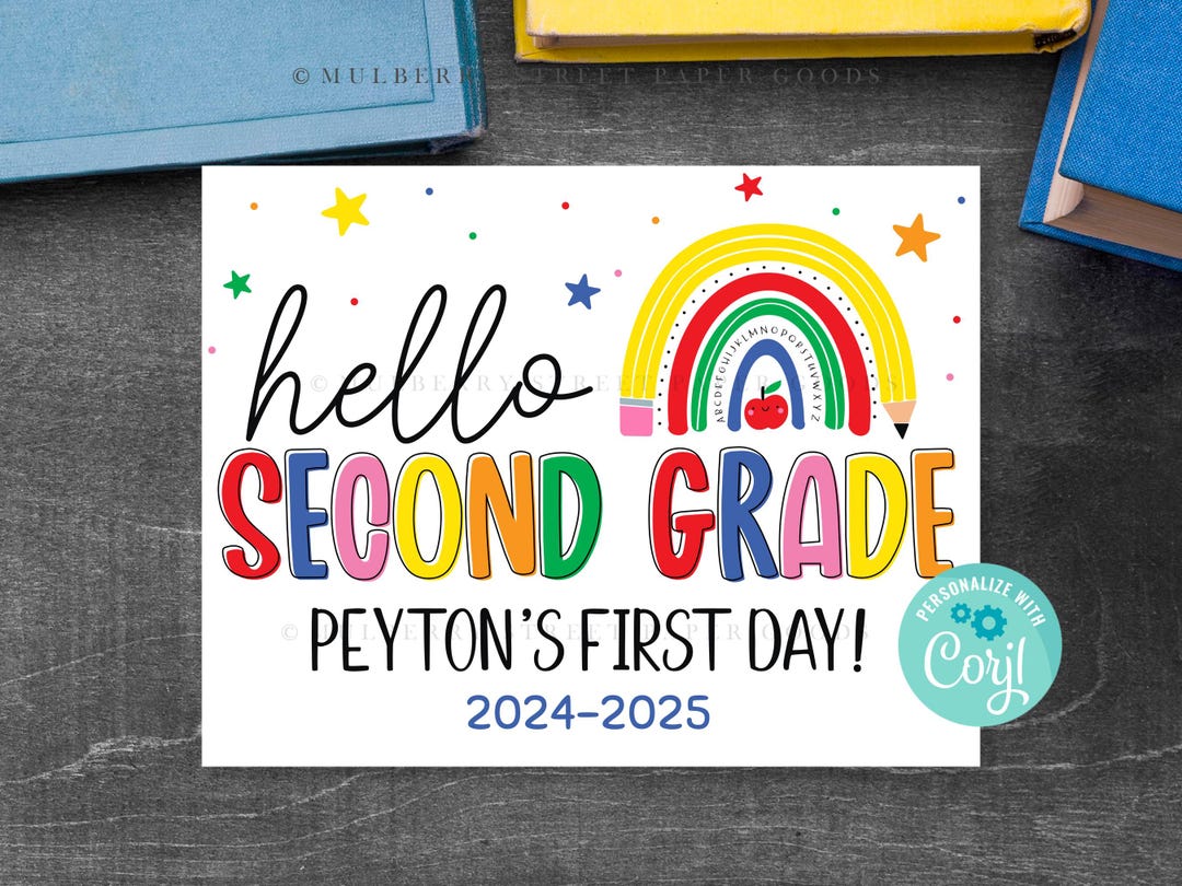 Instant Download First Day of Second Grade Sign Printable 1st Day of ...