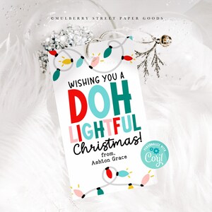 Editable Play Dough Gift Tag Digital Download Doh Christmas Gift Tag ...