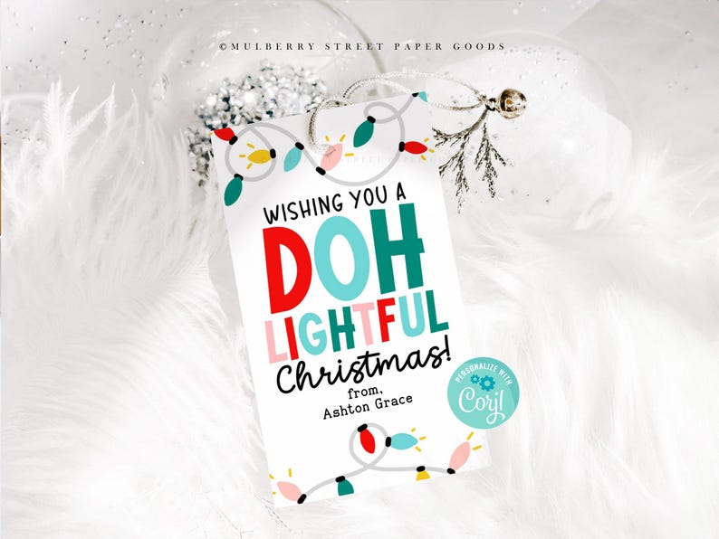 Editable Play Dough Gift Tag Digital Download Doh Christmas Gift Tag ...