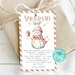 Snowman Soup Instructions Gift Tag Printable, Hot Cocoa Christmas Party ...