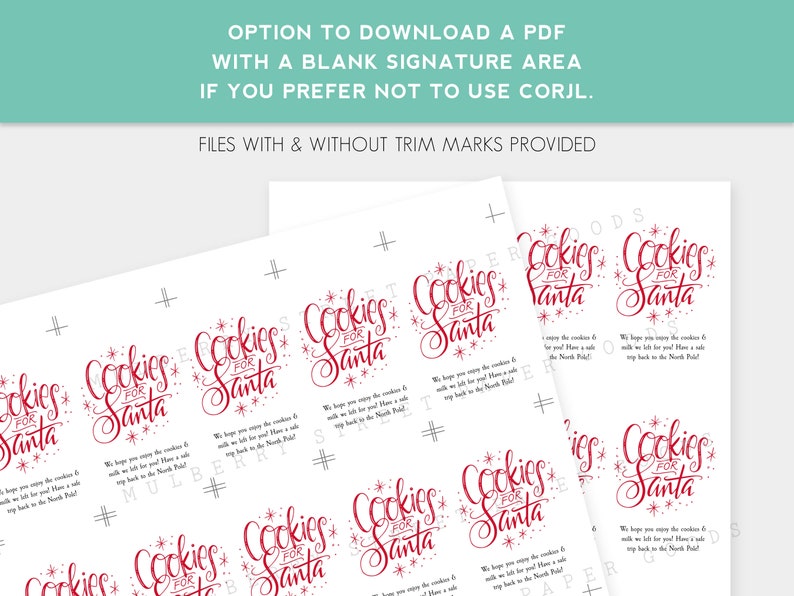 Instant Download Cookies for Santa Gift Tag Customizable - Etsy