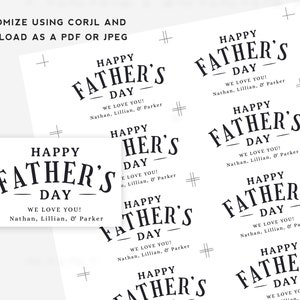 Printable Happy Father's Day Gift Tag, Customizable Father's Day Gift ...