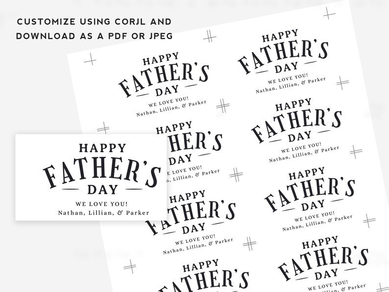 Printable Happy Father's Day Gift Tag Customizable | Etsy