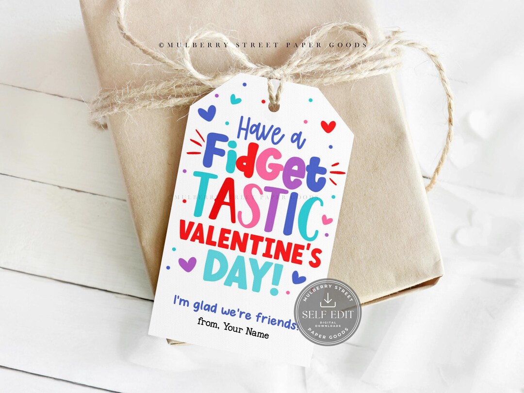 Fidget Toy Valentine Gift Tag Printable Digital Download Canva Template ...
