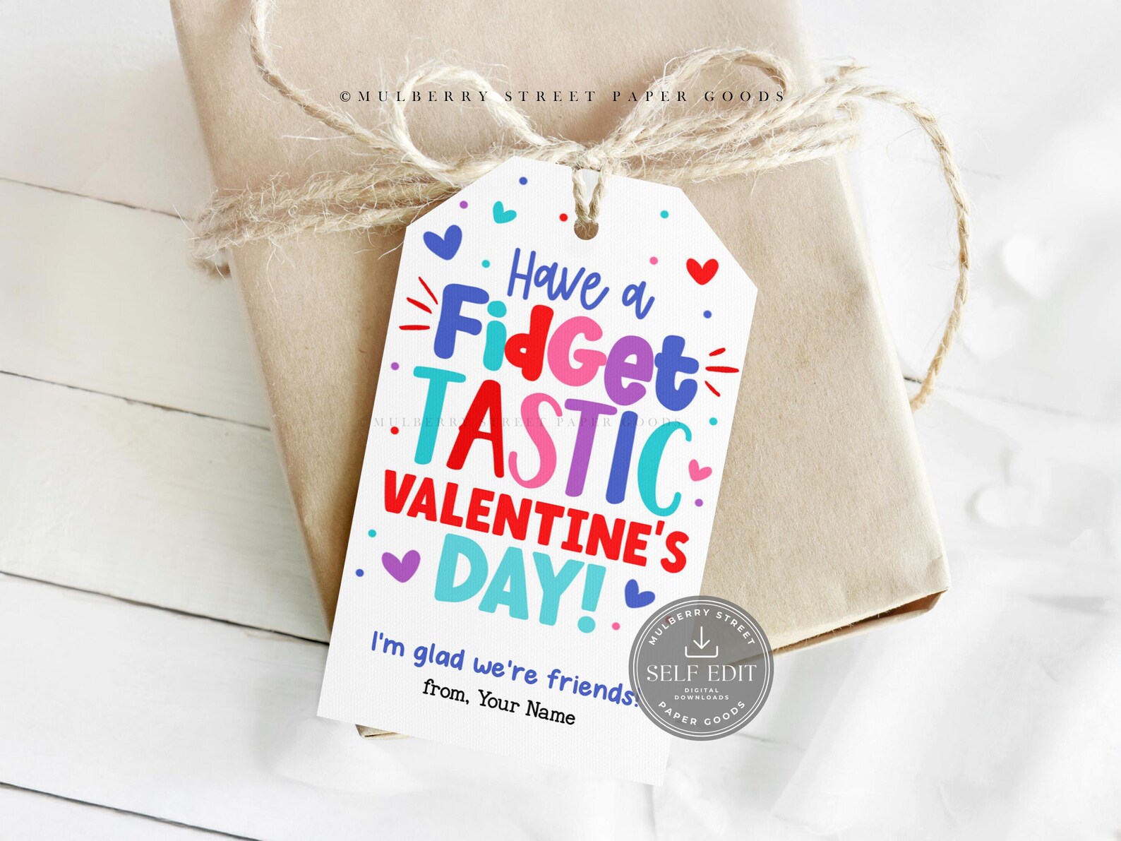 Fidget Toy Valentine Gift Tag Printable Digital Download Canva Template ...