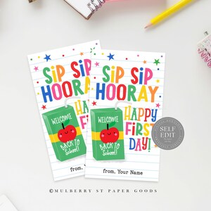 Printable Back to School Gift Tag Canva Template Digital Download Cute ...
