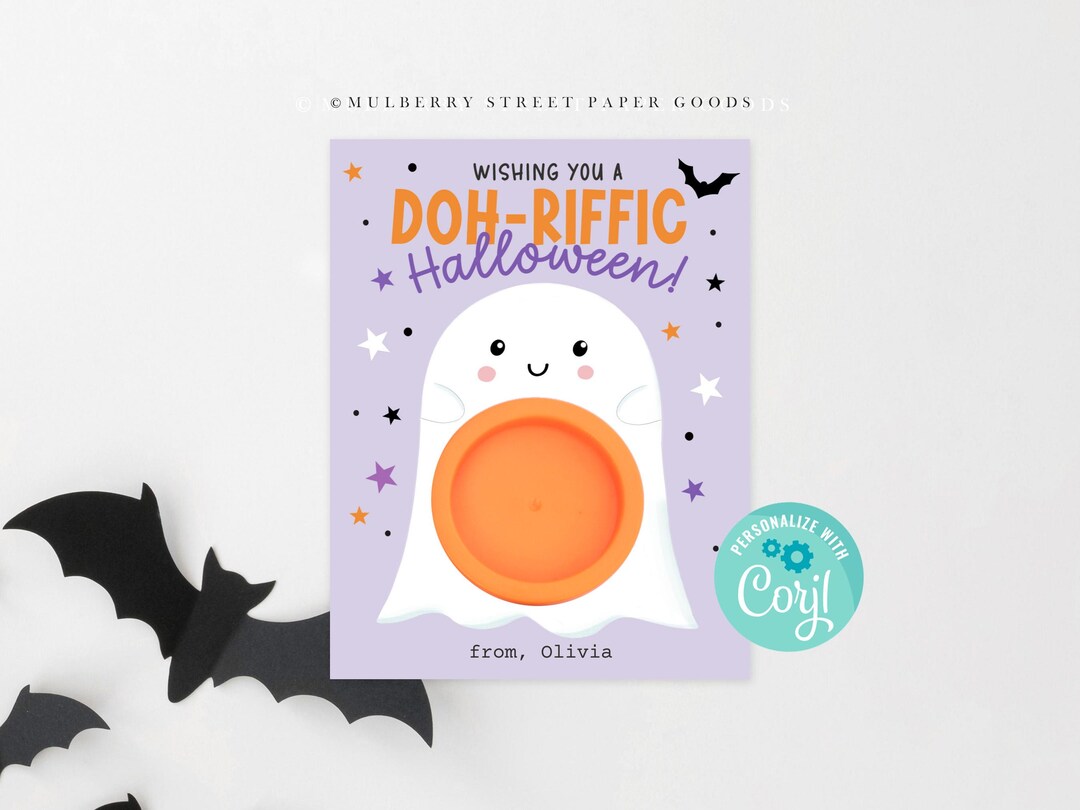 Halloween Playdough Card Holder Printable Instant Download Ghost ...