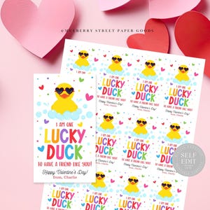 Printable I Am One Lucky Duck to Have a Friend Like You Valentine's Day ...