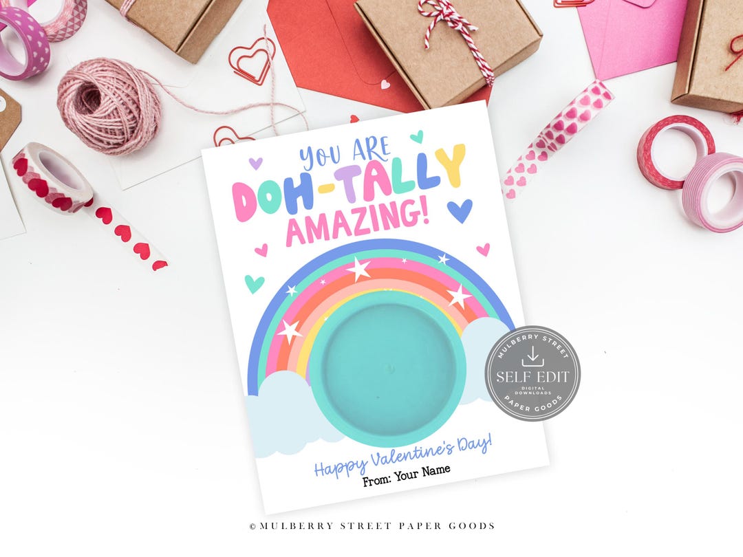 Valentine's Day Doh Card Holder Printable Digital Download Canva ...