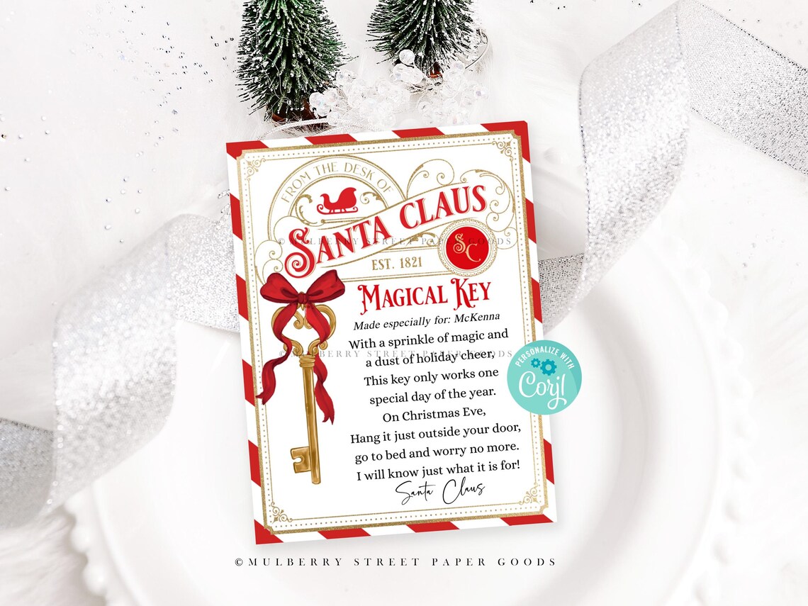Editable Santa's Magic Key Printable From the Desk of Santa Claus ...