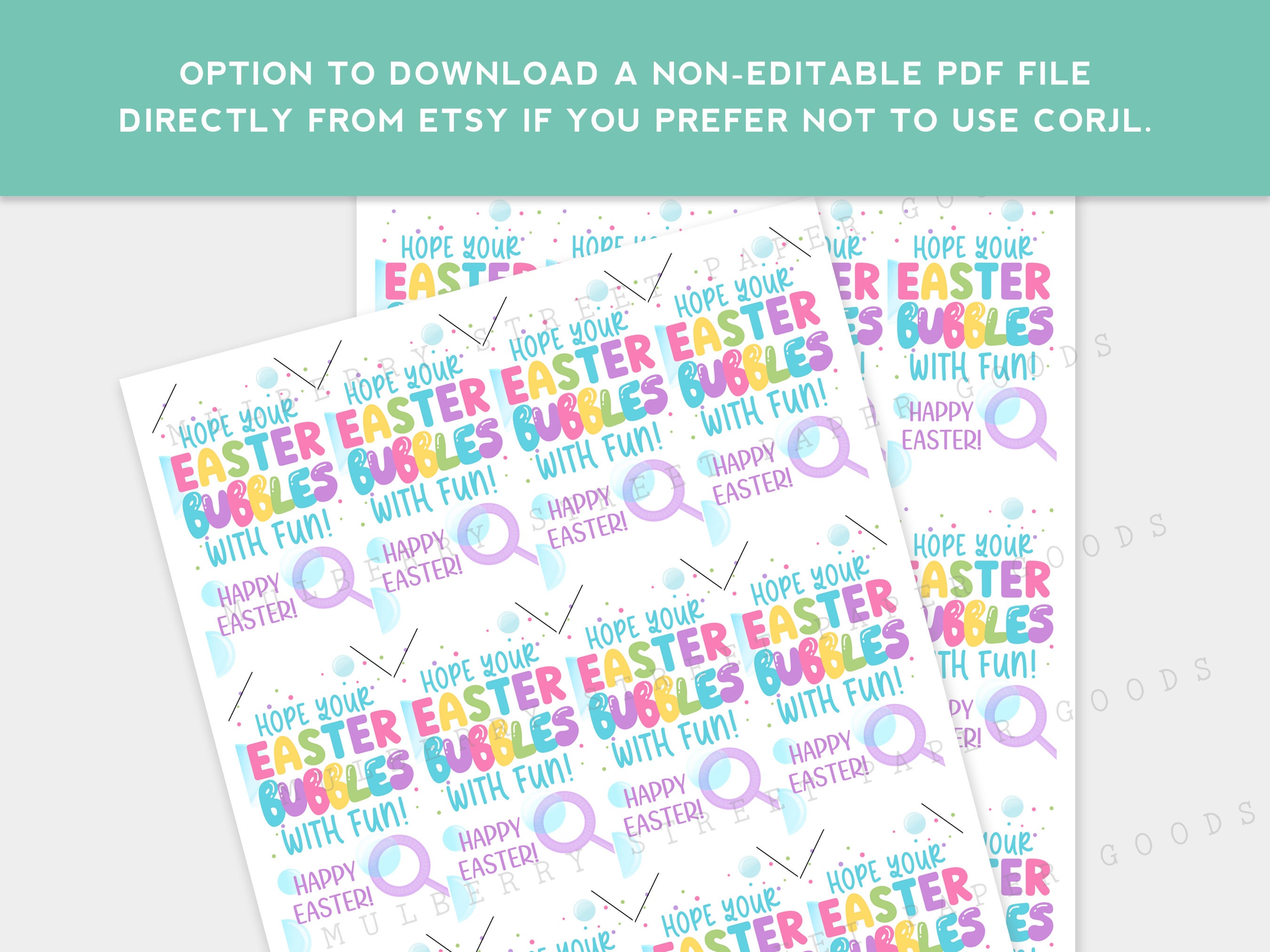 Printable Hope Your Easter Bubbles With Fun Gift Tag, Happy Easter ...