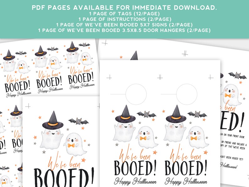 Printable You've Been Booed Halloween Kit Halloween Booed - Etsy