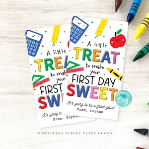 A Little Treat to Make the First Day Sweet Gift Tag, First Day of ...